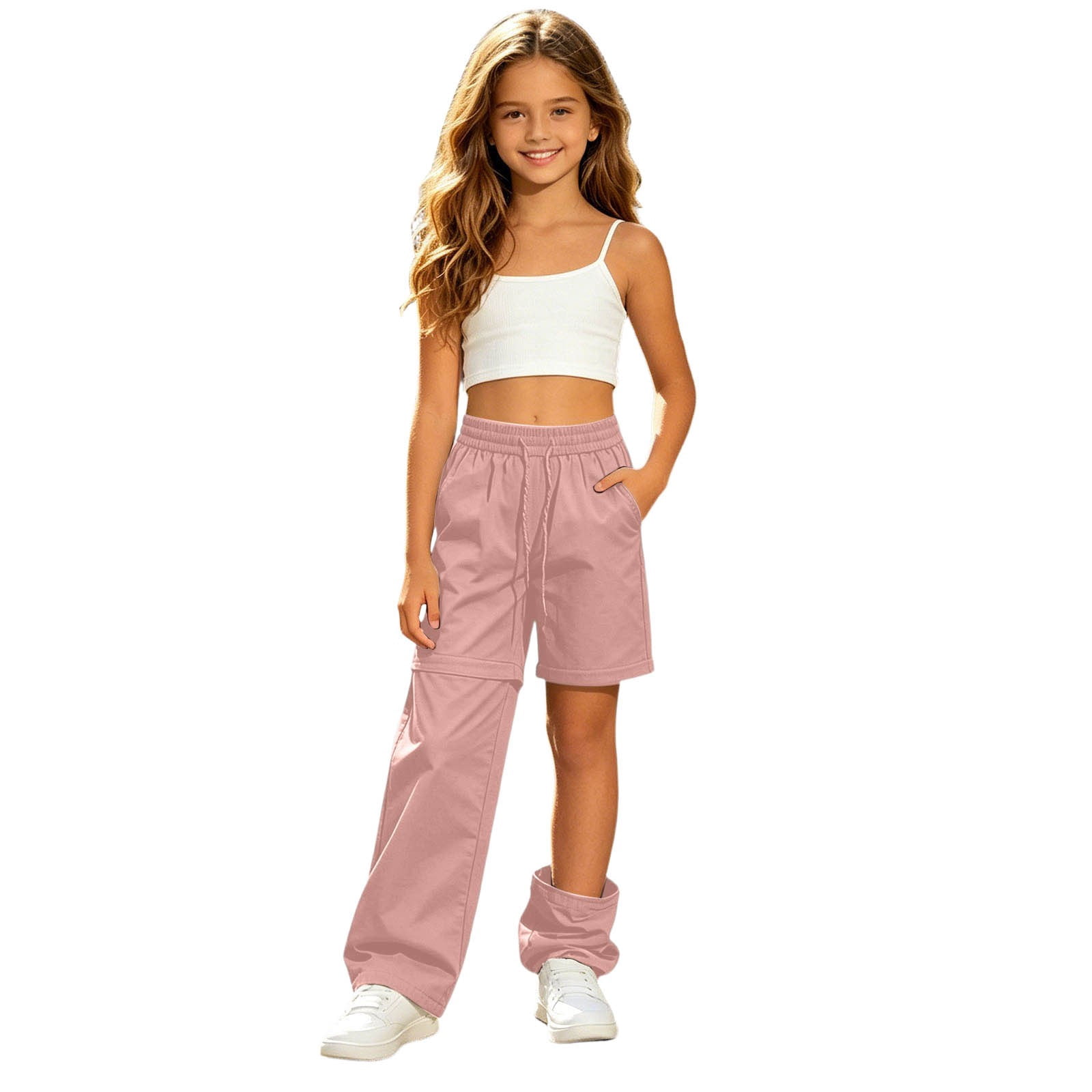 Wxolcjlv Big Girls Athletic Hiking Pants Zip-Off Lightweight Outdoor ...