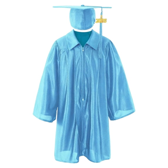 Wxolcjlv Boys Graduation Gown 3Pc Long Sleeve Zipper Solid Top Cap with ...