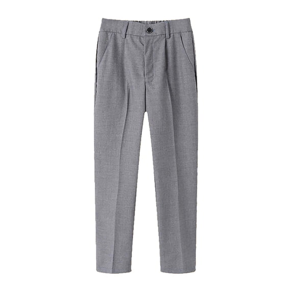 Wxolcjlv Boys Performance Dress Pants Solid Color Straight School Suit ...