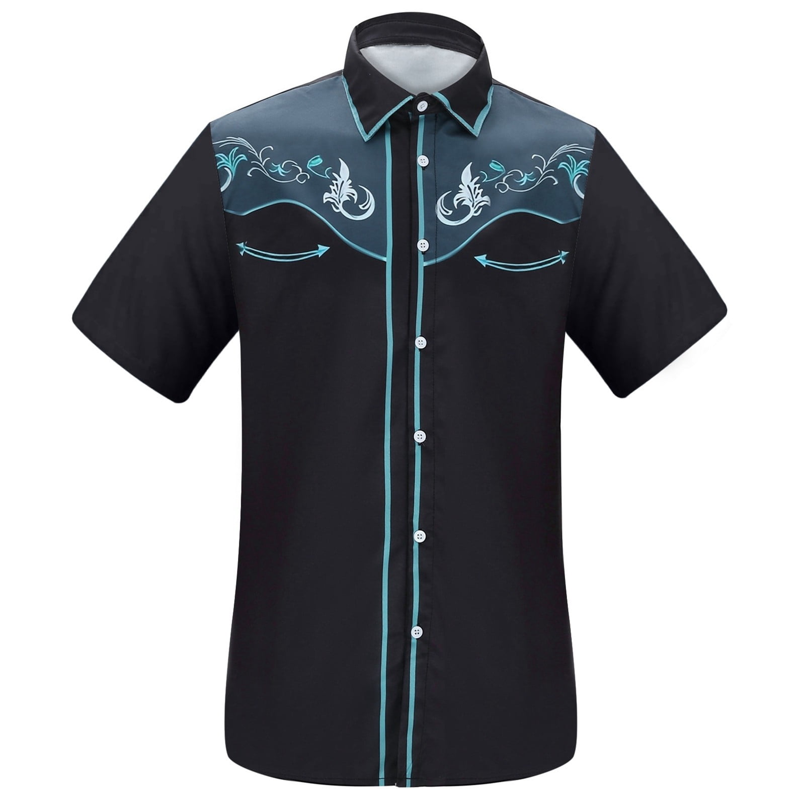 Wxolcjlv Boys Western Cowboy Shirt Casual Trun Down Collar Buttons Up ...