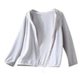 Wxolcjlv Girls Beach Solid Rash Guard Casual Hooded Zip-Up Long Sleeve ...