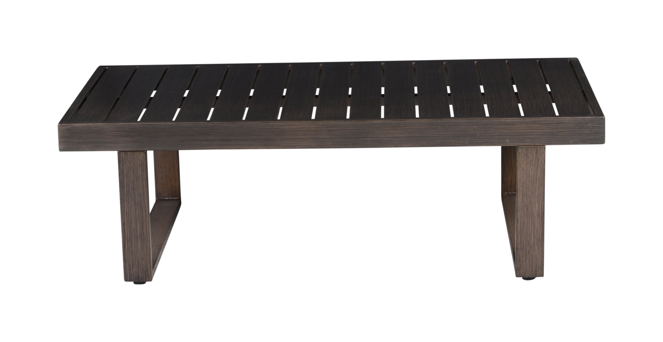 Wyatt Brown Outdoor Patio Cocktail Table - Durable Aluminum & Wood ...