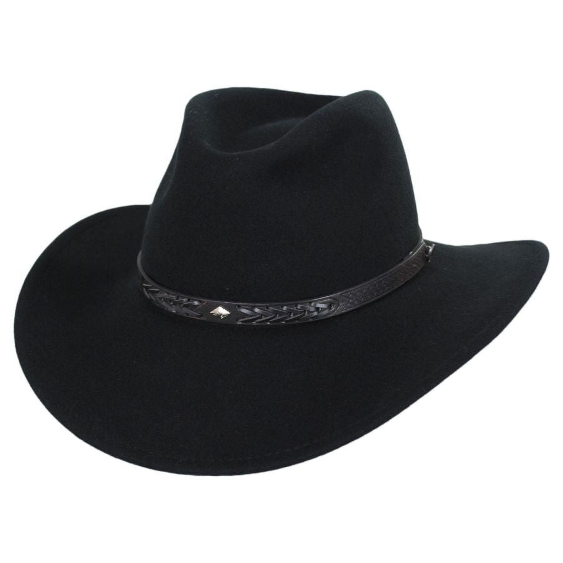 Wyatt Wool Felt Western Cowboy Hat - XL - Black - Walmart.com