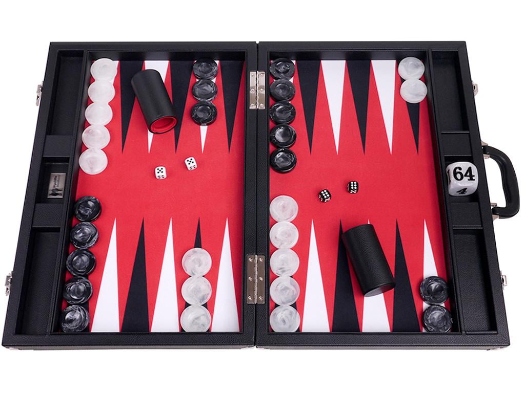 Wycliffe Brothers 21-inch Tournament Backgammon Set - Black Case with ...