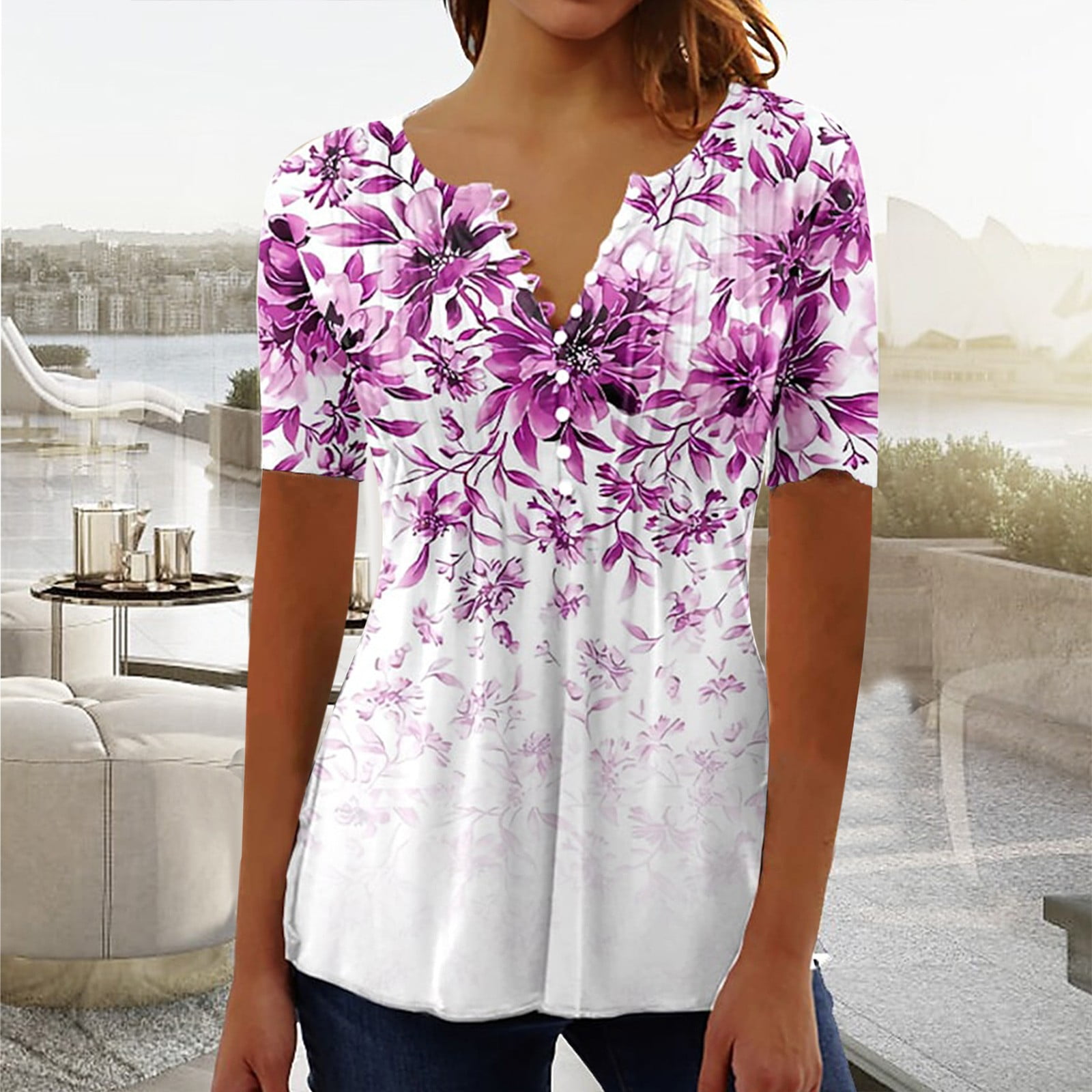 Wycnly Blouses for Women Summer Tunic Tops Womens Summer Tops Fashion ...
