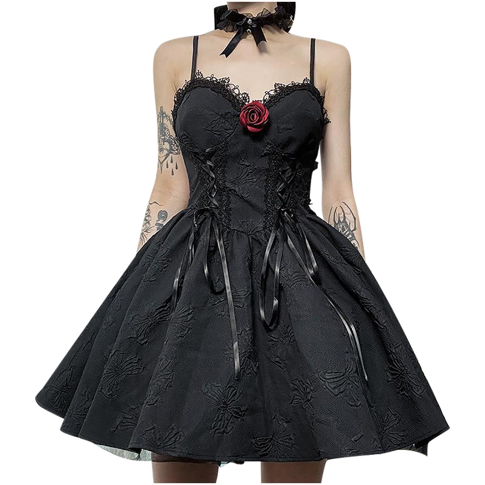 Wycnly Gothic Dresses for Women Gothic Clothes for Girls Vintage Lace ...