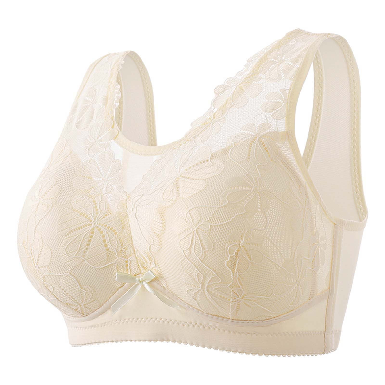 Wycnly Push Up Bra For Women Large Size Compression Wireless Daily Lace Bralette Elder Seamless