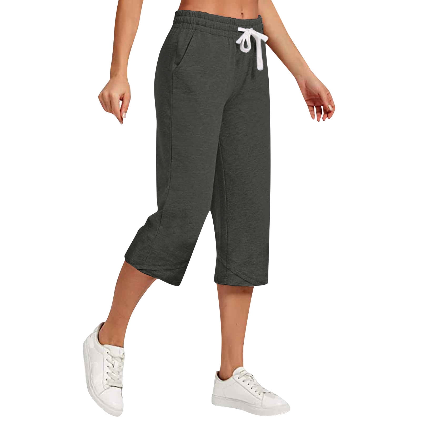 Wycnly on Sale Capris for Women Womens Capri Pants Plus Size Casual ...