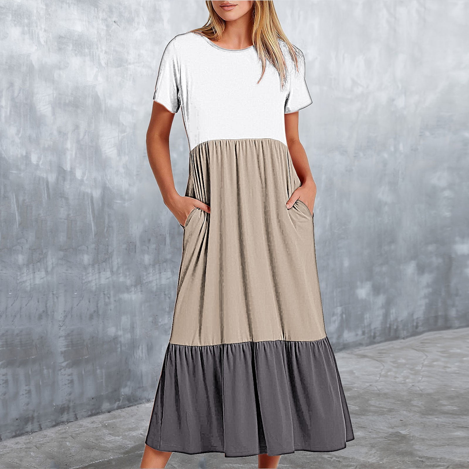 Wycnly Summer Dresses for Women Womens Summer Dresses Beach Loose Flowy ...