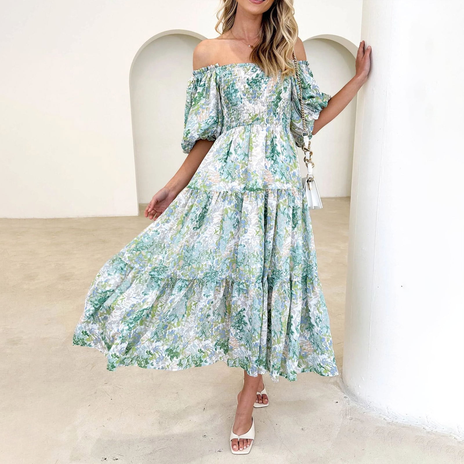 Wycnly Summer Dresses for Women Womens Summer Dresses Party Prom off ...