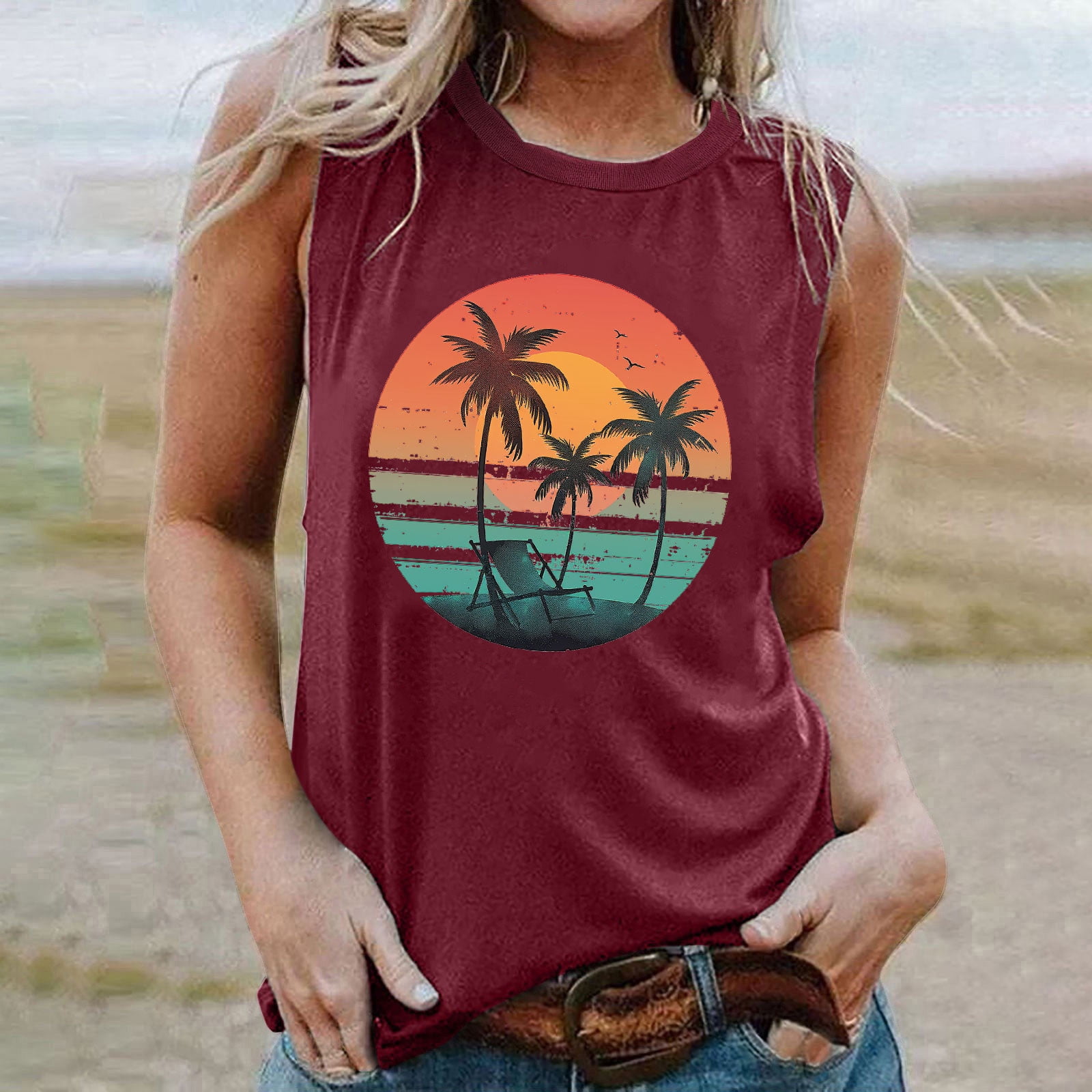 Wycnly Summer Saving Clearance Tank Top for Women Summer Tops for Women ...