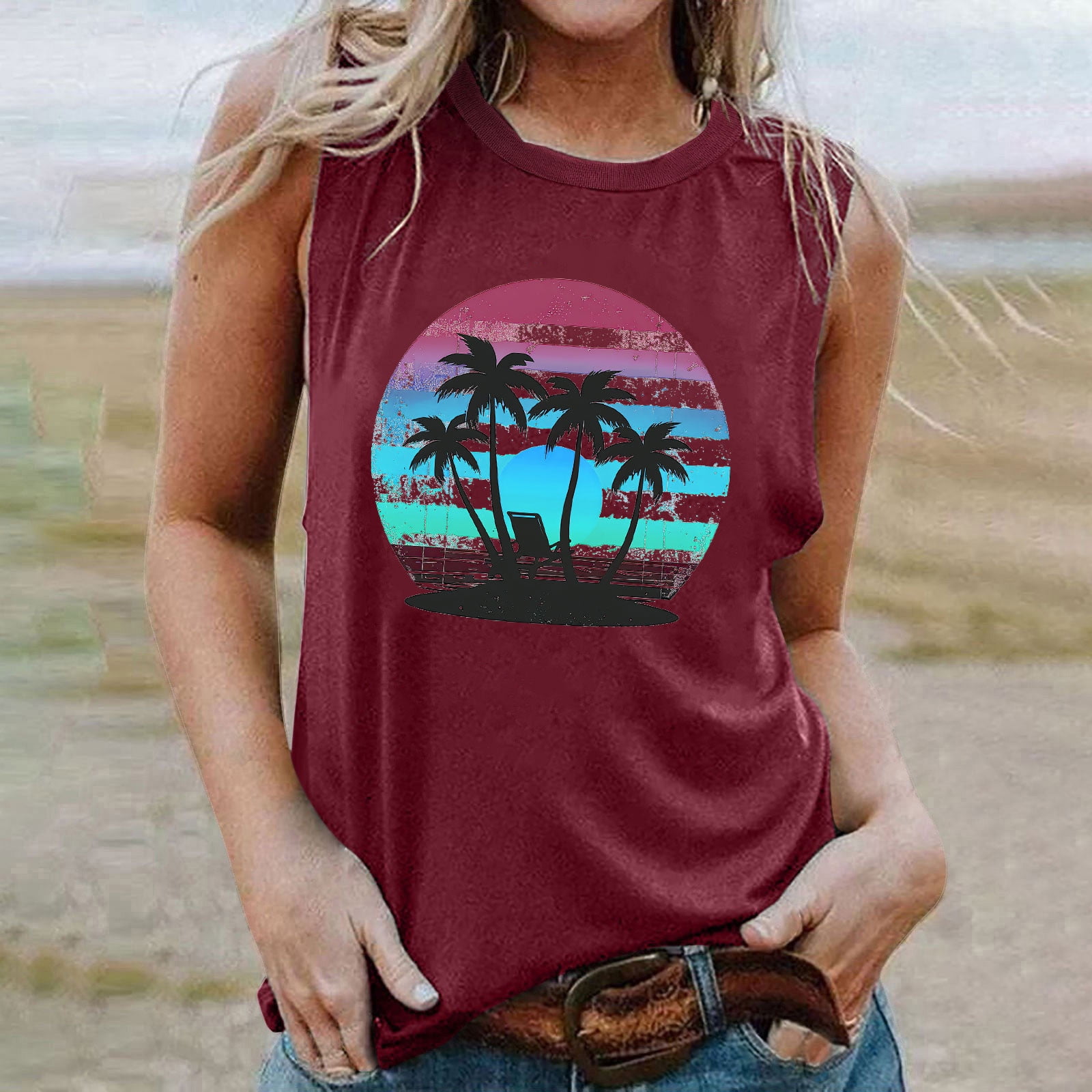 Wycnly Tank Top for Women Tank Top for Women Summer Hawaiian Loose ...