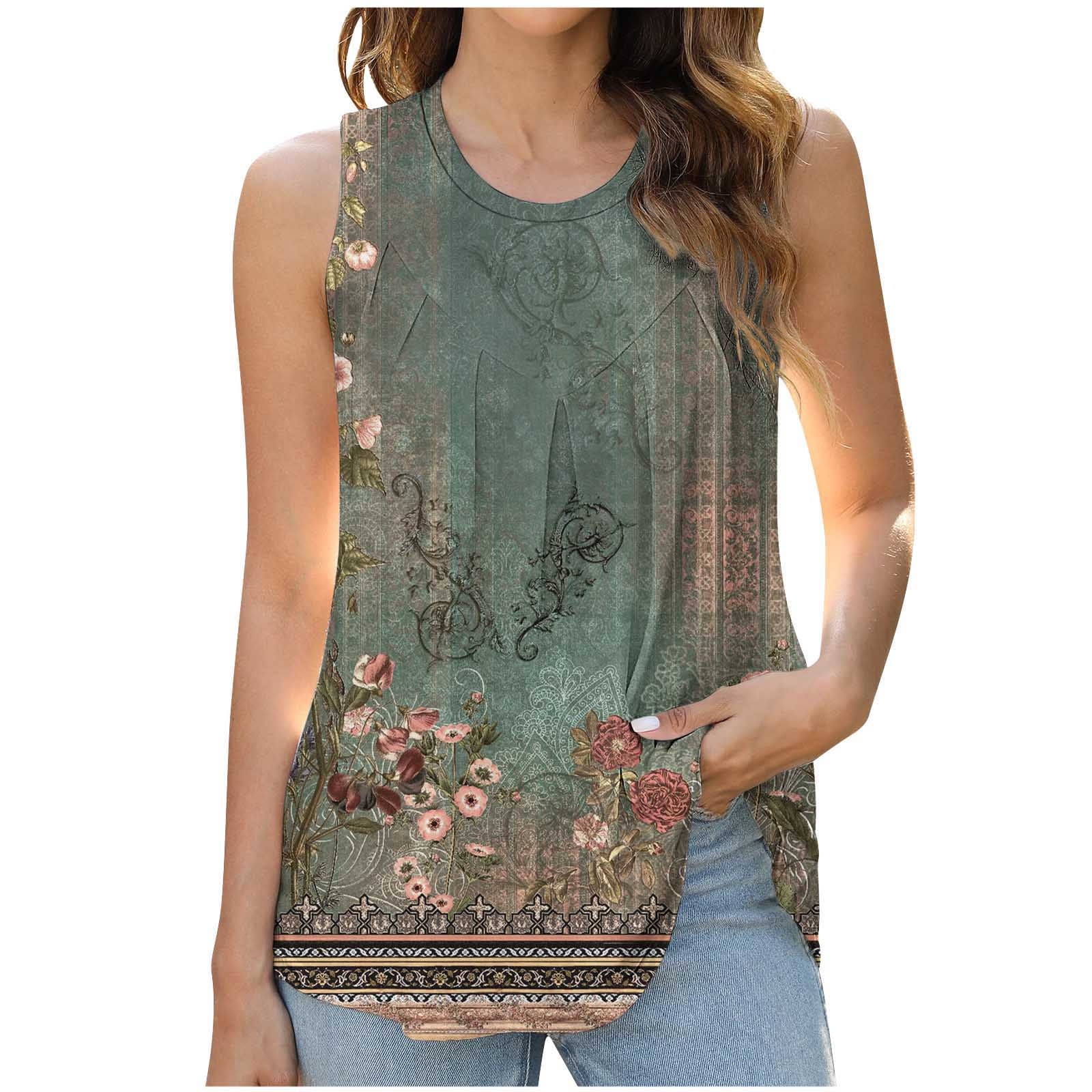 Wycnly Tank Top for Women Womens Tank Tops Lightweight Loose Vintage ...