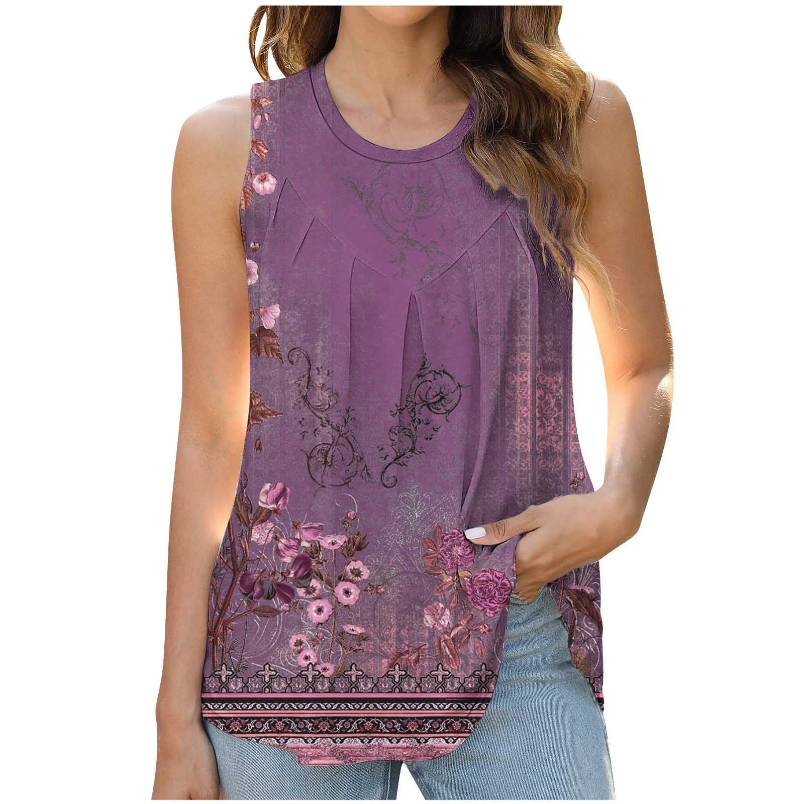 Wycnly Tank Top for Women Workout Tops Lightweight Loose Vintage ...