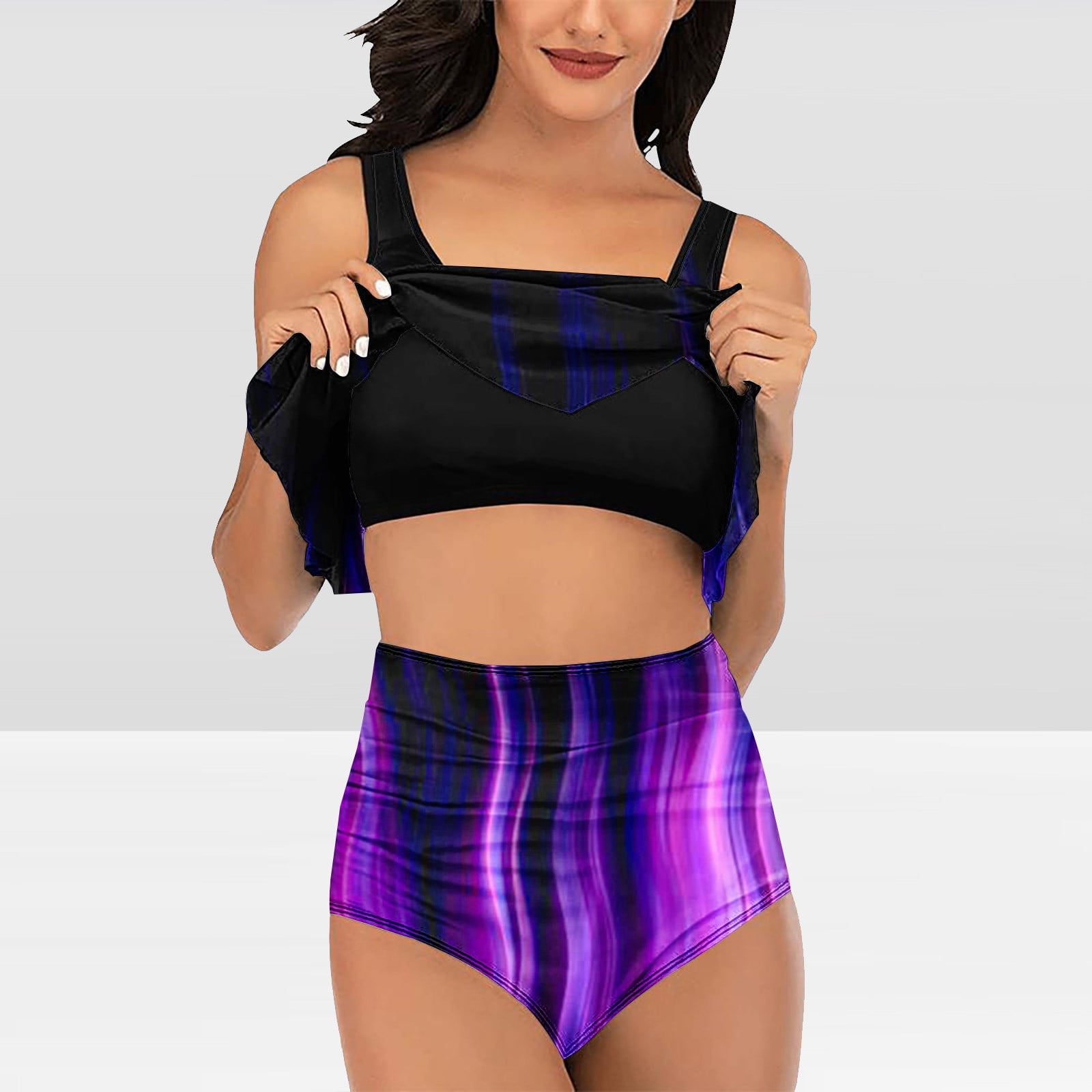 Wycnly Womens Swimsuits Two Piece Swimsuits for Women Two Piece Swimsuits Tankini Set Summer ...