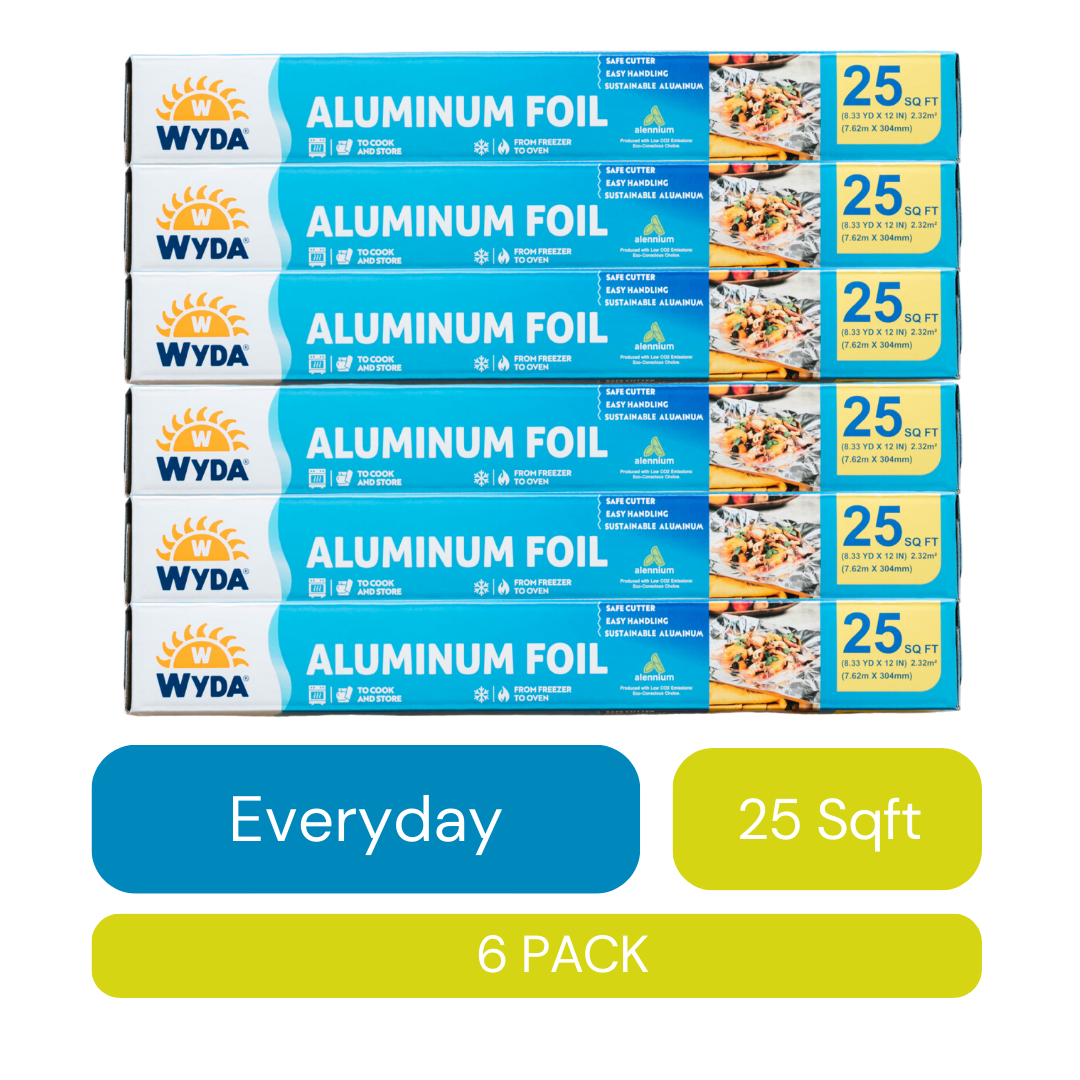 Wyda Aluminum Foil Rolls, Standard, 25 Sqft, Silver, 6 Count - Walmart.com