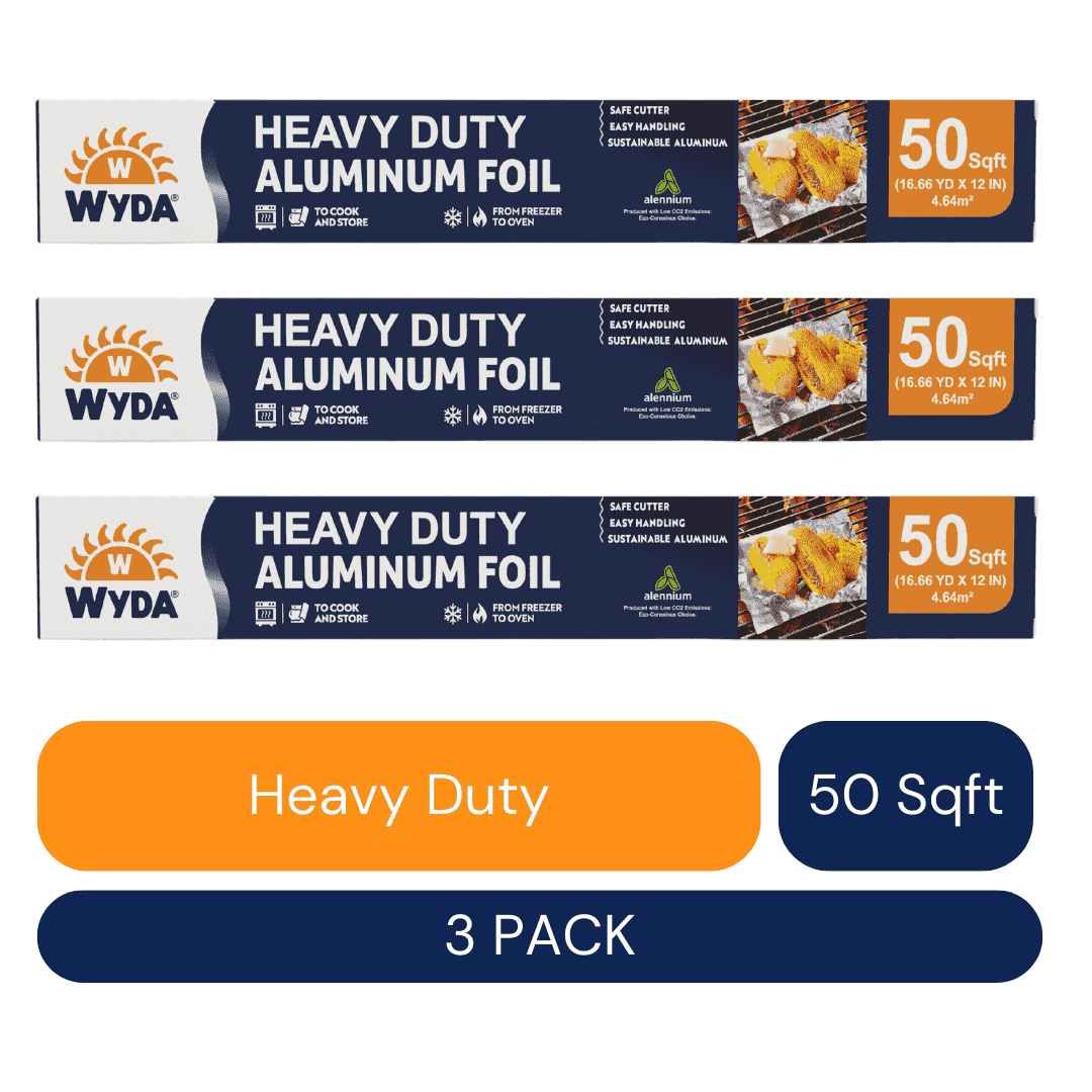 Wyda Heavy Duty Aluminum Foil 50 Sqft 3 Count - Food Wraps - Walmart.com
