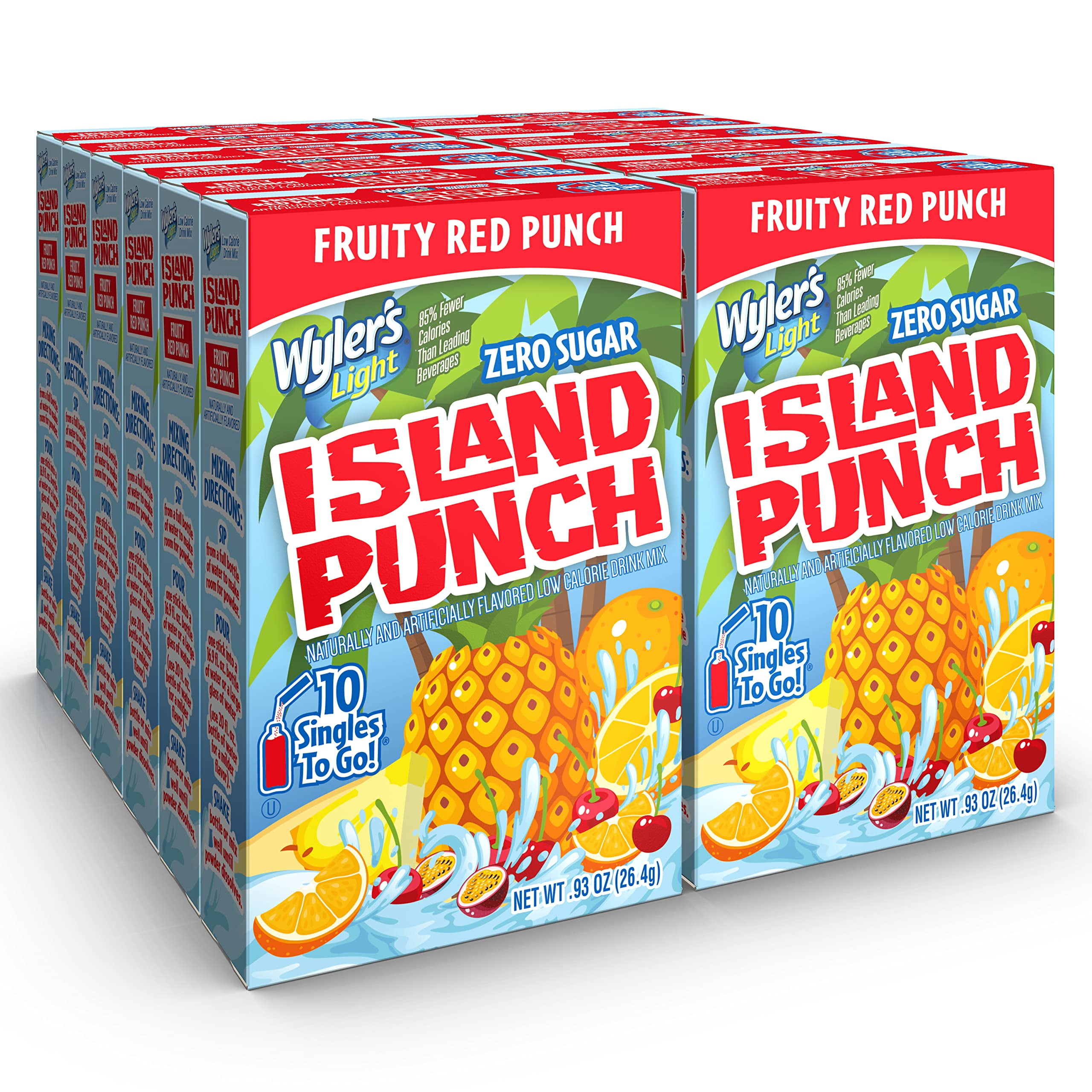 Wyler,S Light Island Punch, Fruity Red Punch, 10 Ct (Pack - 12 ...