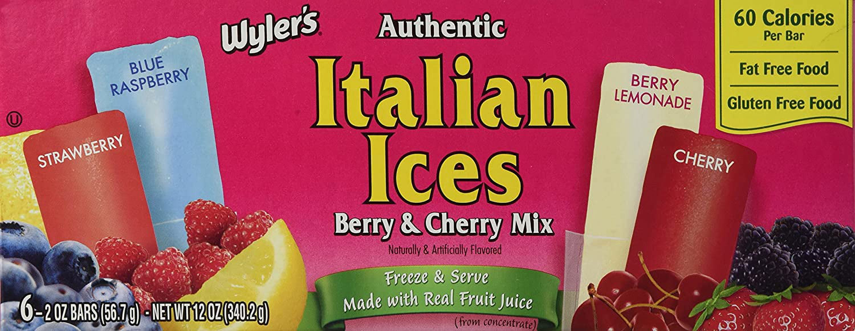 Wyler's Authentic Italian Ices 6-2oz Bars (Pack of 4) - Walmart.com
