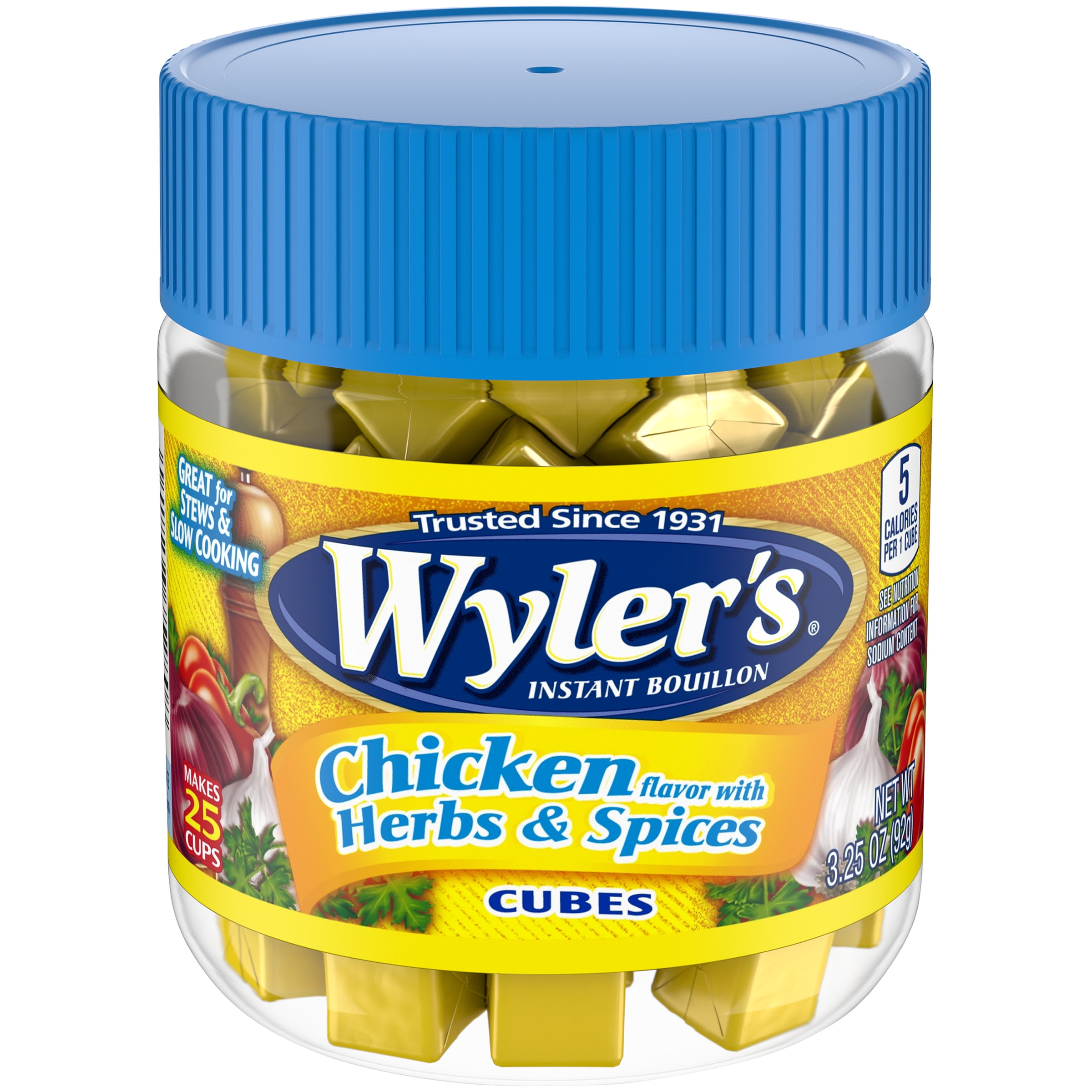 Wyler's Instant Bouillon Chicken, Herbs & Spices Flavored Cubes, 3.25 ...