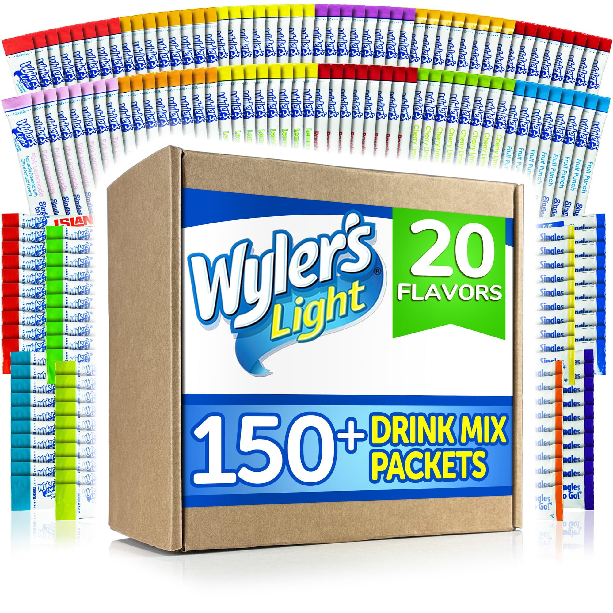 Wyler's Light 20 Flavor Variety Pack - 176 Sugar Free Drink Mix Packets ...