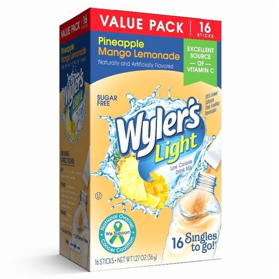 Wyler's Light Pineapple Mango Lemonade Powder Mix, Singles To Go 1 Pack ...