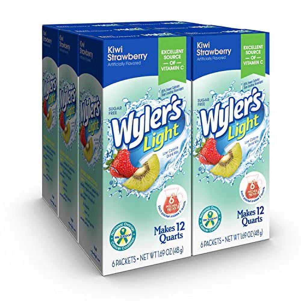 Wyler's Light Pitcher Packs, Water Drink Mix, Kiwi Strawberry, 6 Boxes ...