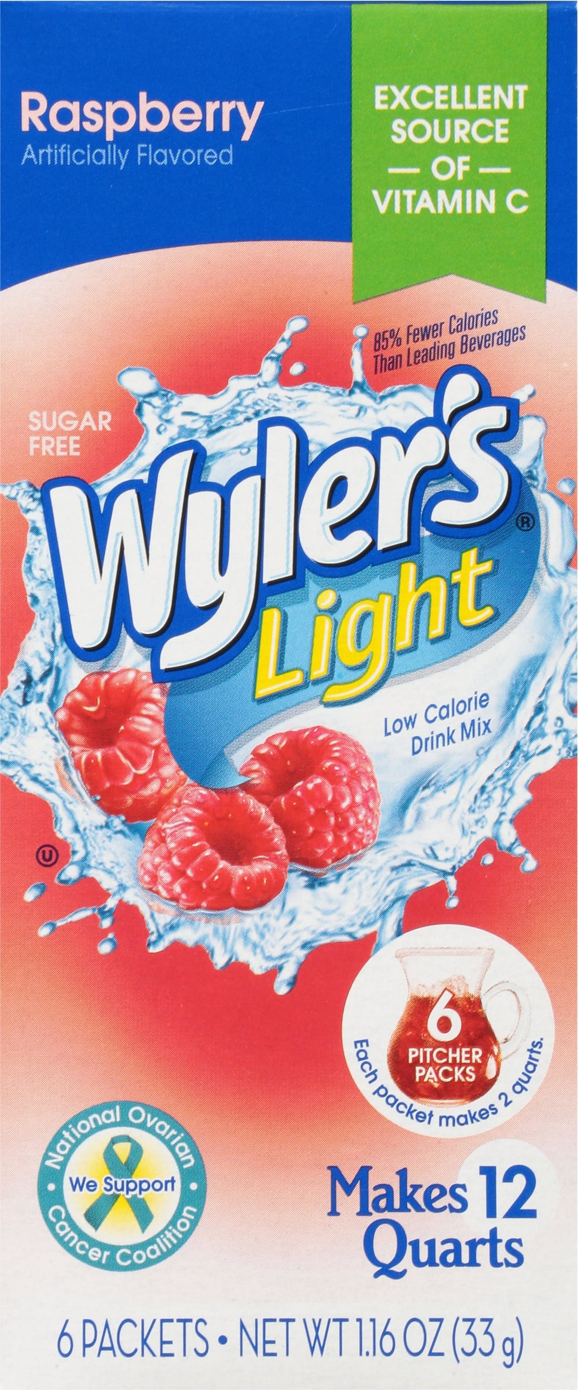 Wyler's Light Raspberry Low Calorie Powdered Drink Mix, Sugar Free, 1. ...
