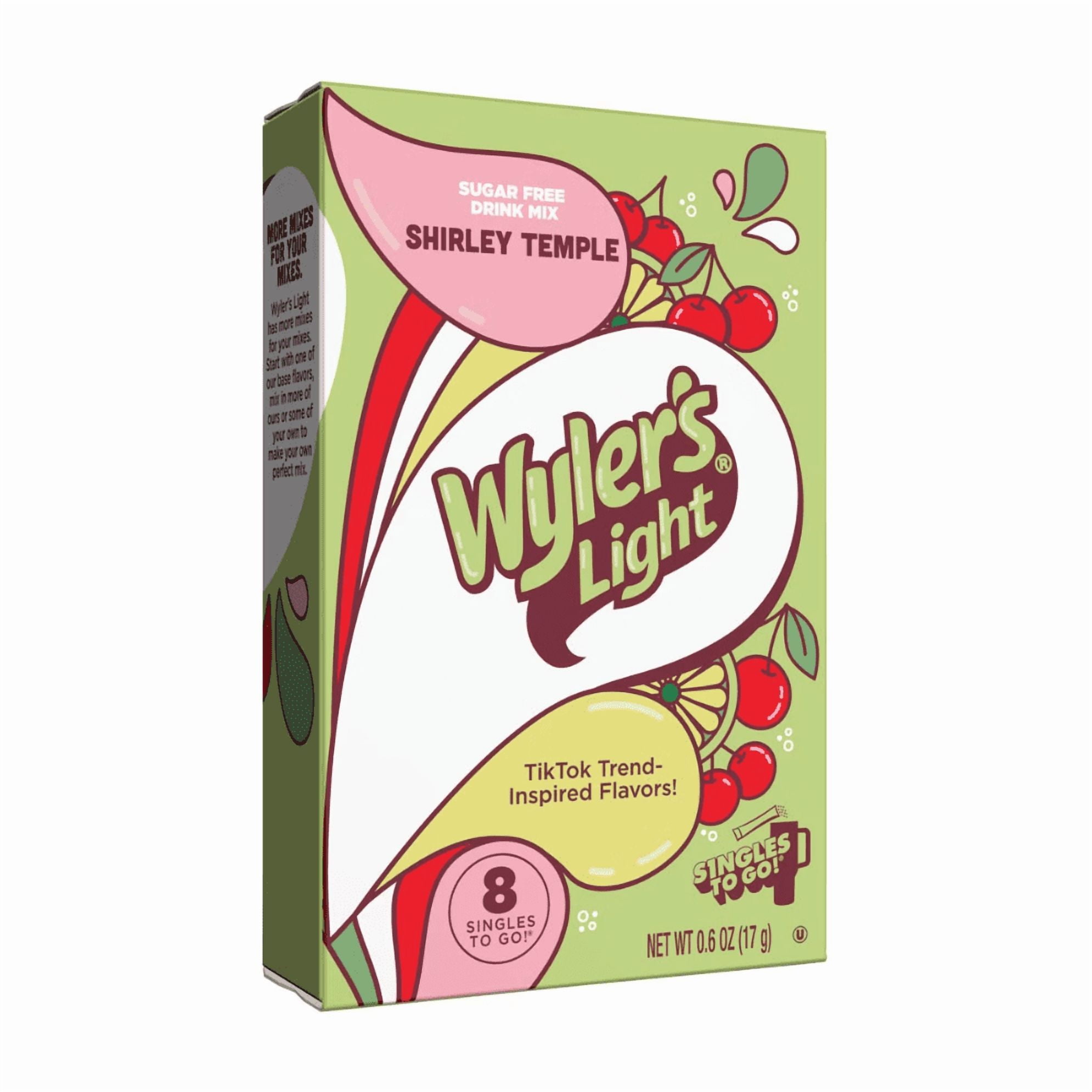 Wyler's Light Watertok Shirley Temple, Singles to Go Powdered Drink Mix ...