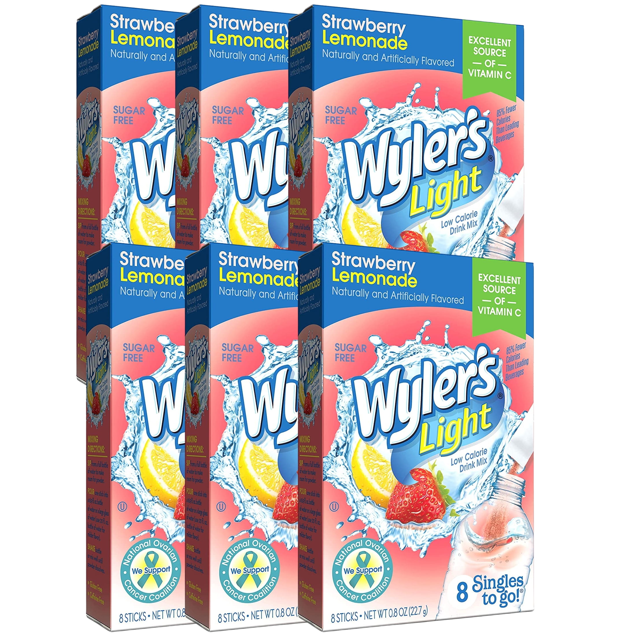 Wyler's Light Singles To Go Powder Packets Strawberry Lemonade Flavor ...