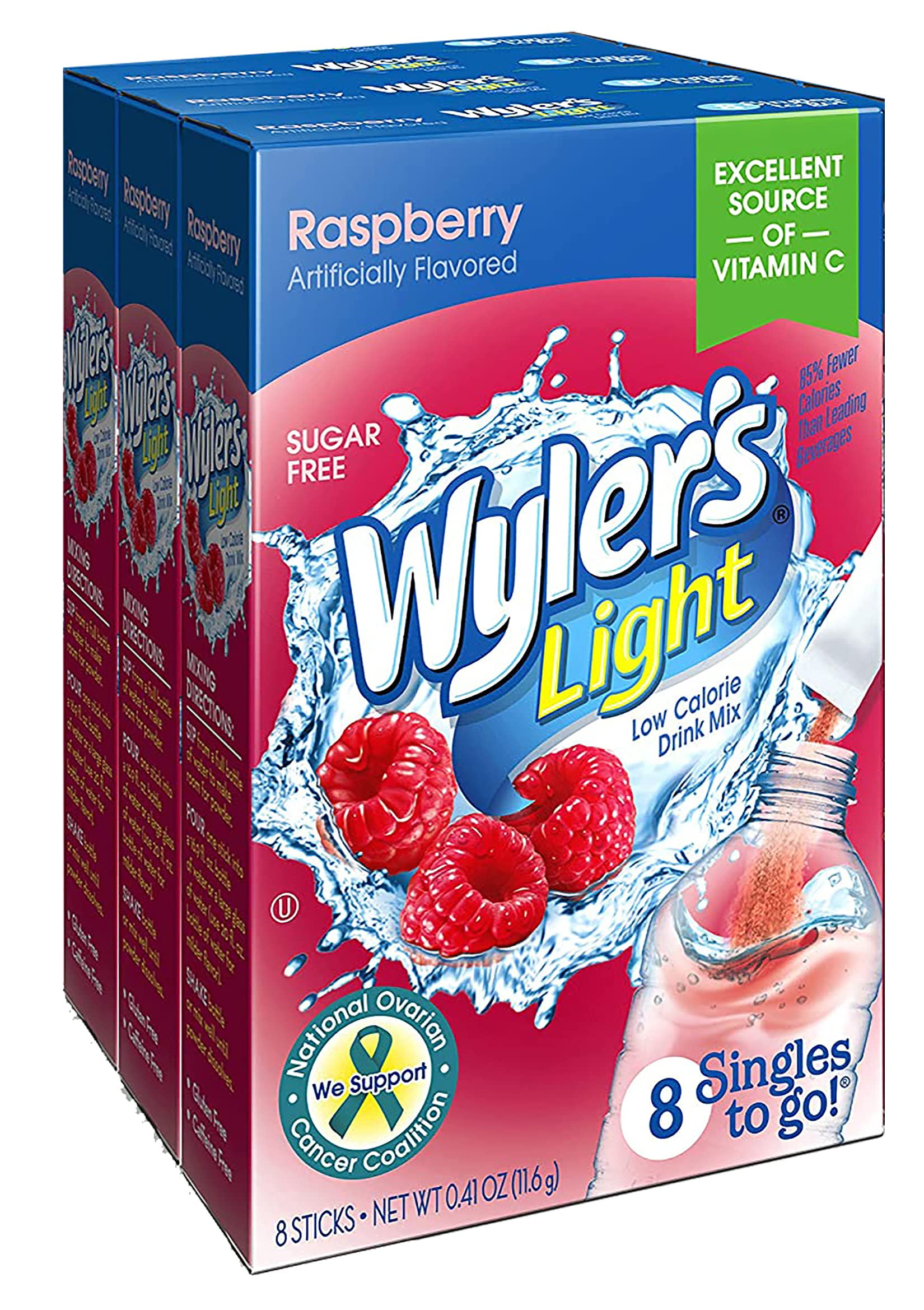 Wyler's Light Singles To Go Powder Packets, Water Drink Mix, Raspberry ...