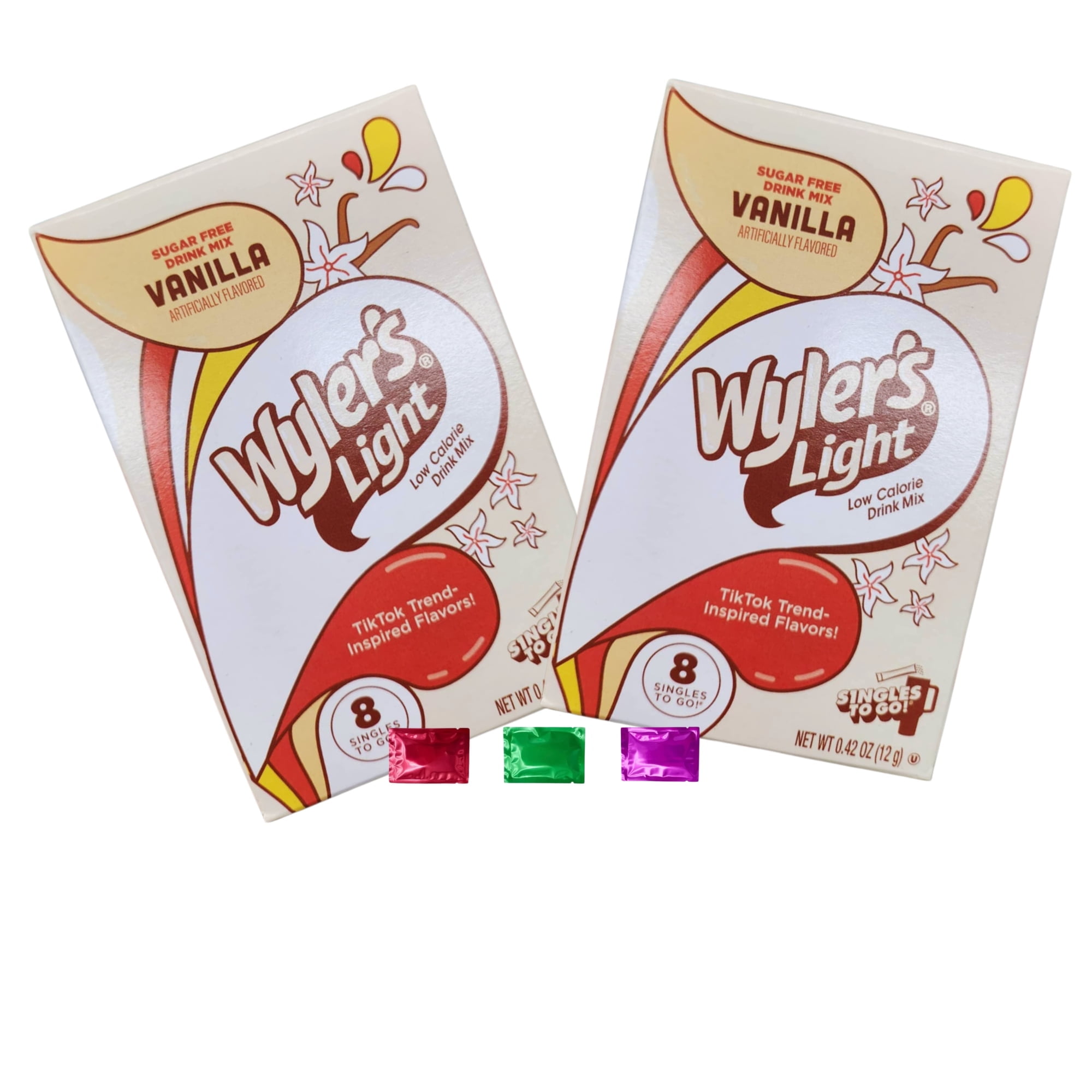 Wyler's Light Sugar Free Vanilla Drink Mix, 16 Sticks Total Servings, 2 ...