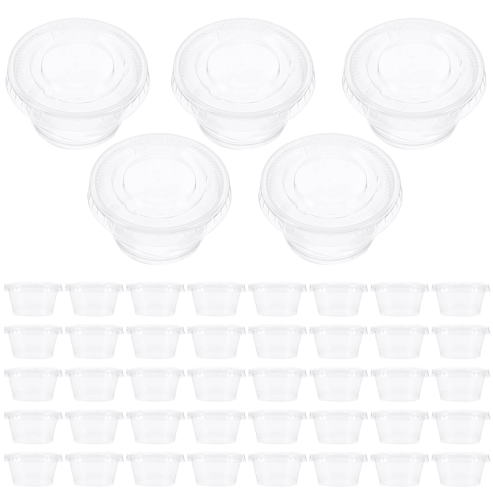 WynBing 100Pcs Disposable Sauce Cup with Lid Ketchup Condiments Sauces ...