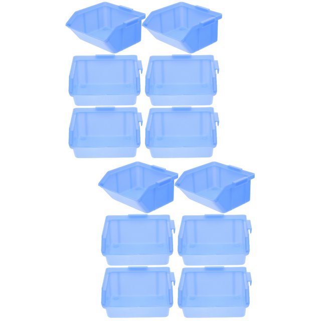 WynBing 12 pcs Plastic Nesting Shelf Bin Boxes Nesting Shelf Storage ...