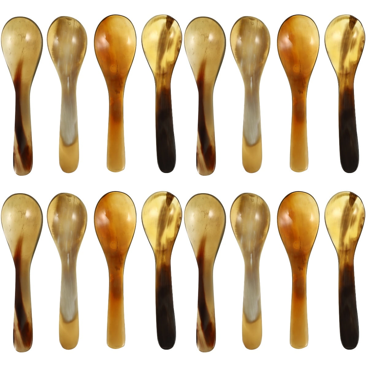 WynBing 16 pcs Ox Horn Coffee Spoon Unique Coffee Scoops Cake Dessert ...