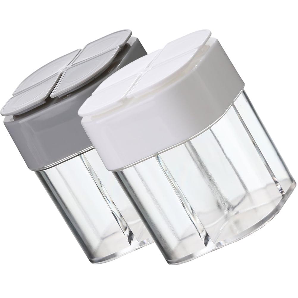 WynBing 2 pcs Salt and Pepper Shaker 4 Grids Empty Spice Dispenser ...