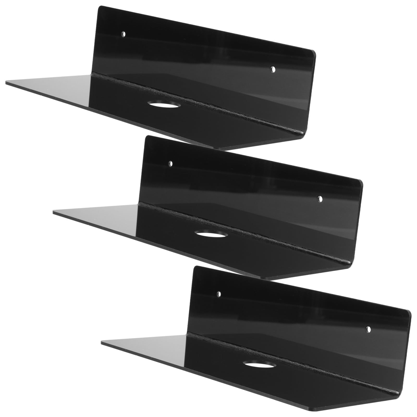 WynBing 3pcs Acrylic Floating Shelves Wall Mounted Display Shelf Wall ...