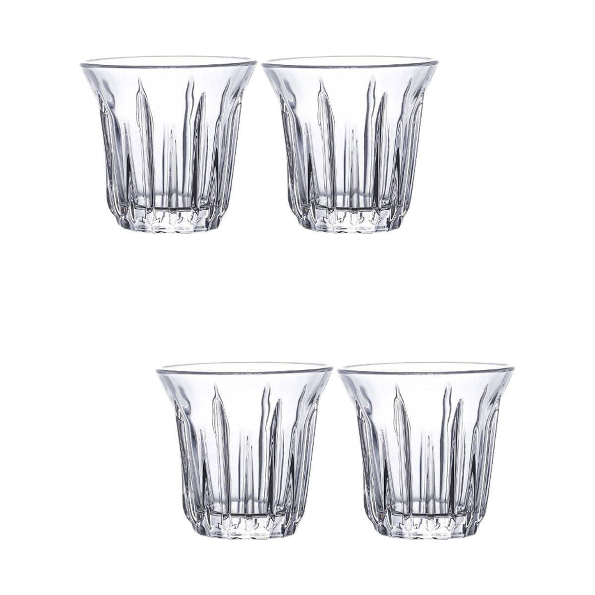 Wynbing 4 Pcs Glass Coffee Cups Coffee Latte Mugs Heat Resistant Coffee Cups Decorative Drinking