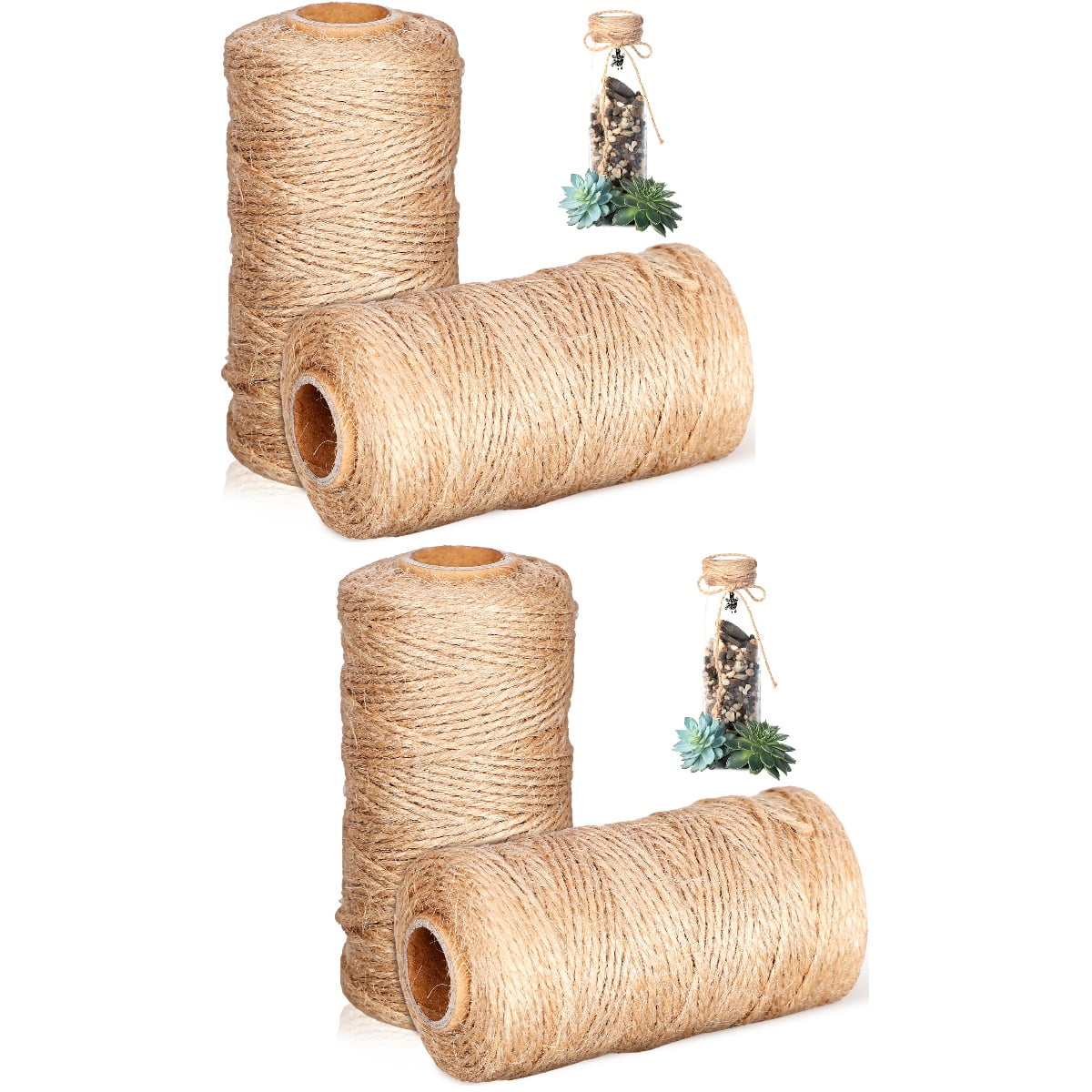 WynBing 4 Rolls Linen Rope Strings Twine Cords for Gifts Presents Glass ...