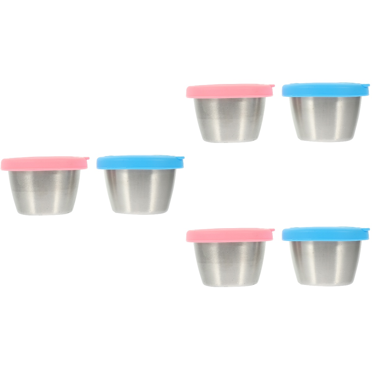 WynBing 6 pcs Salad Dressing Containers Stainless Steel Condiment Cups ...