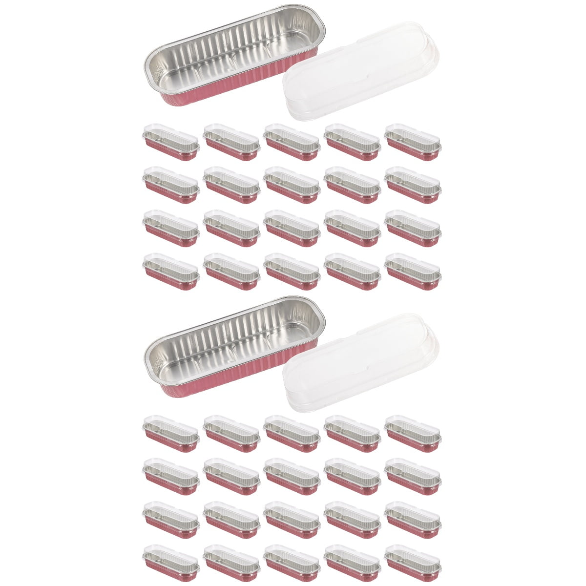 WynBing 60 Pcs Clear Cake Carrier Rectangular Cake Box Baking Packing ...