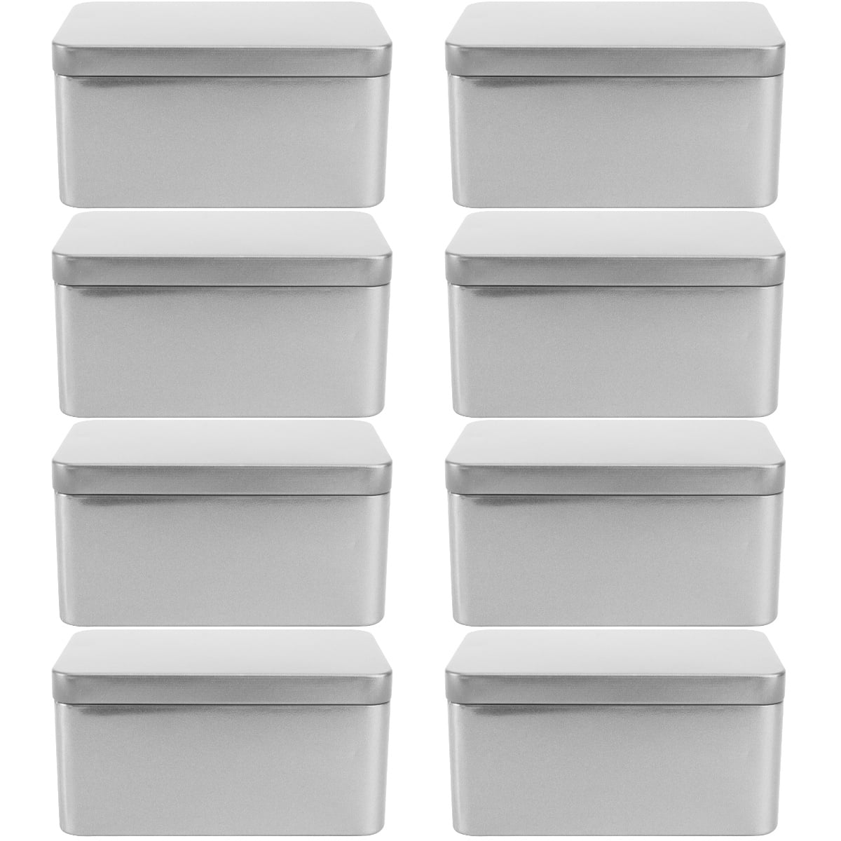 WynBing 8pcs Rectangular Tinplate Box Mini Portable Tea Leaf Storage ...