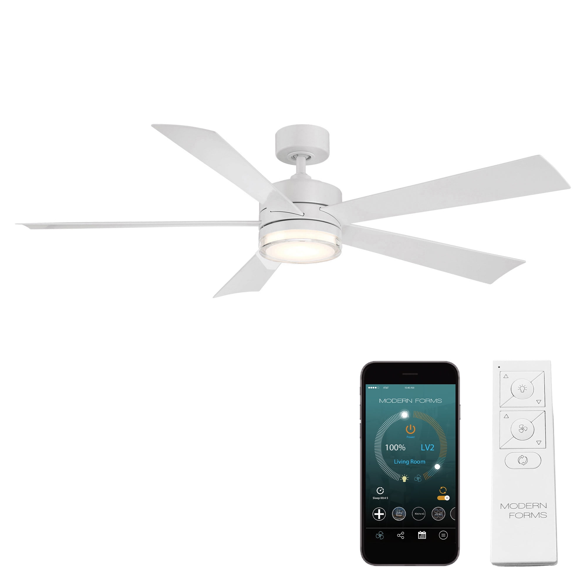 Wynd 60" Matte White Integrated LED Smart Ceiling Fan with Remote ...