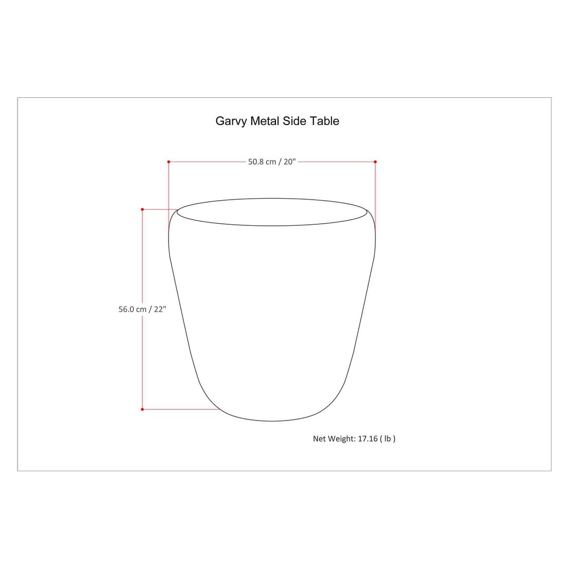 WyndenHall Beaton Industrial 20 inch Wide Metal Accent Side Table ...