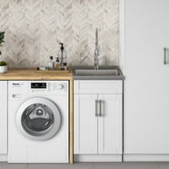 Simpli Home Seiger 46 inch Laundry Cabinet with Pull-out Faucet and ...