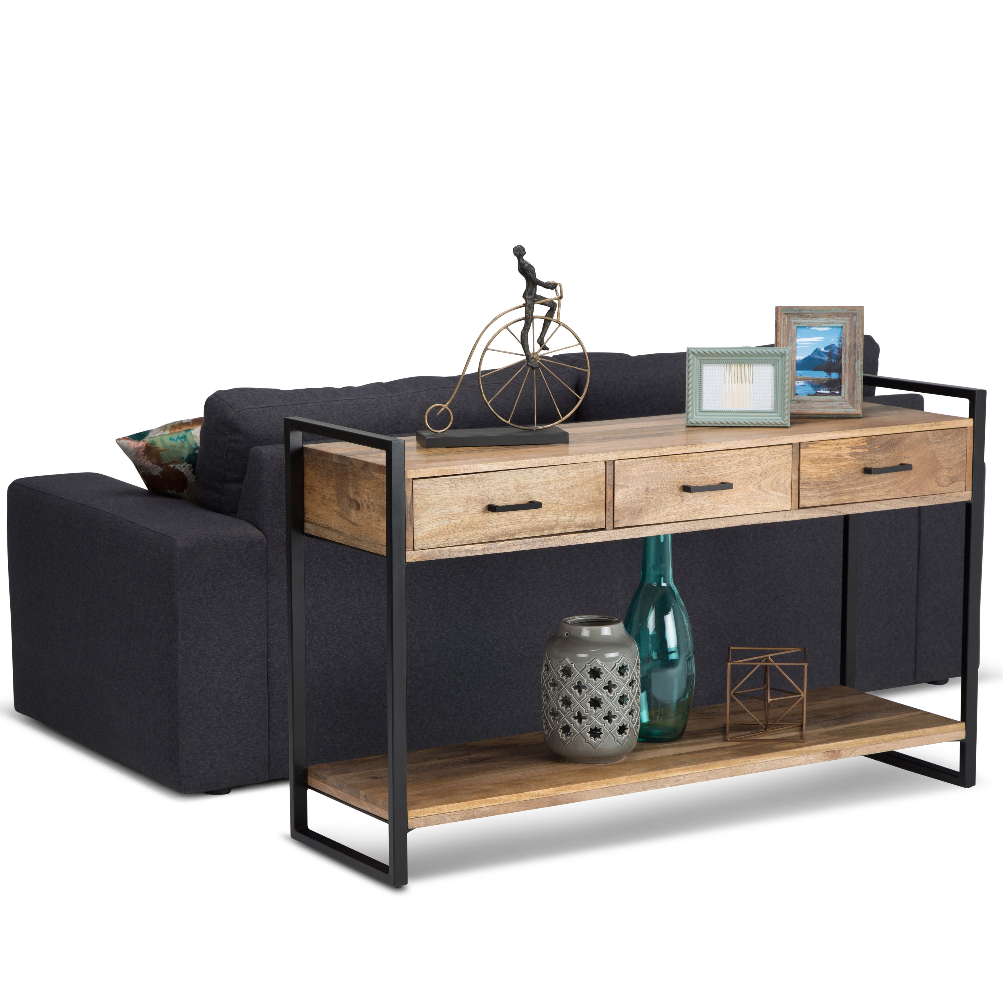 WyndenHall Lawson SOLID MANGO WOOD and Metal 54 inch Wide Modern ...