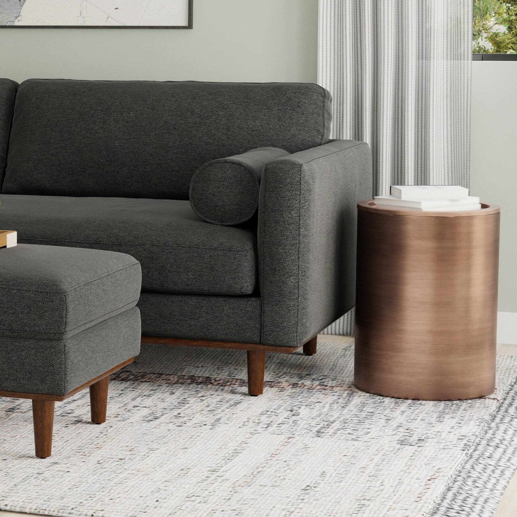 WyndenHall Ledger 16 inch Wide Metal Side Table, Fully Assembled ...