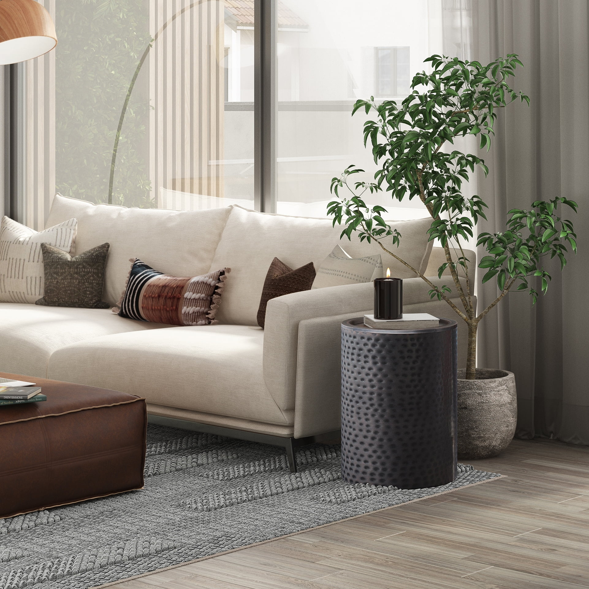 WyndenHall Ledger 16 inch Wide Industrial Metal Side Table & Fully ...