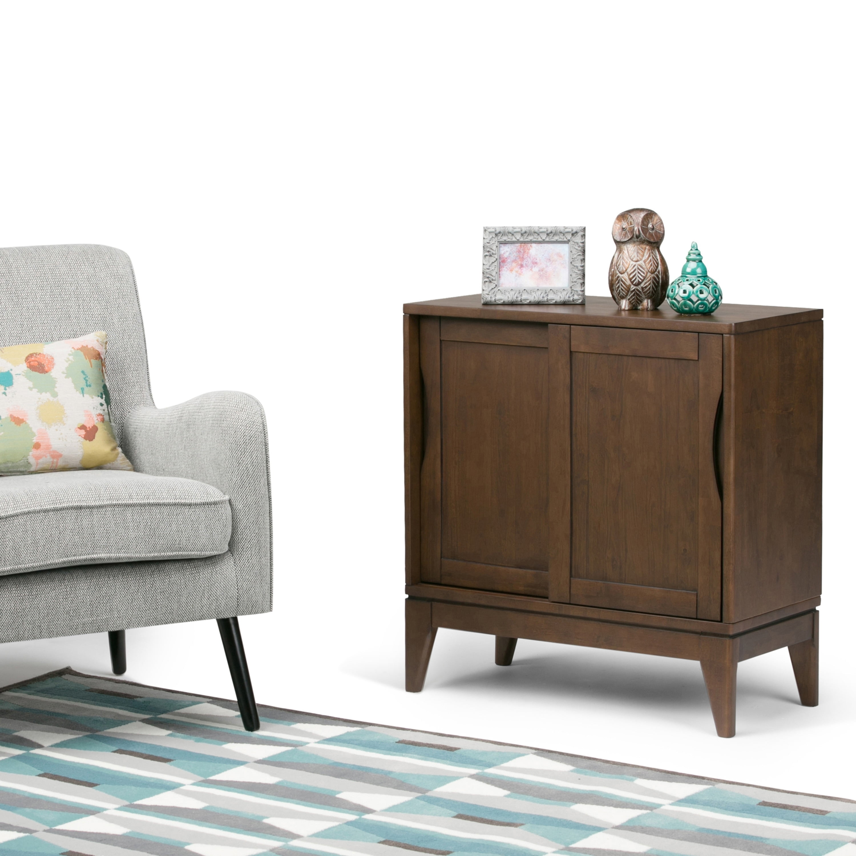 WyndenHall Pearson SOLID HARDWOOD 30 inch Wide Mid Century Modern Low ...