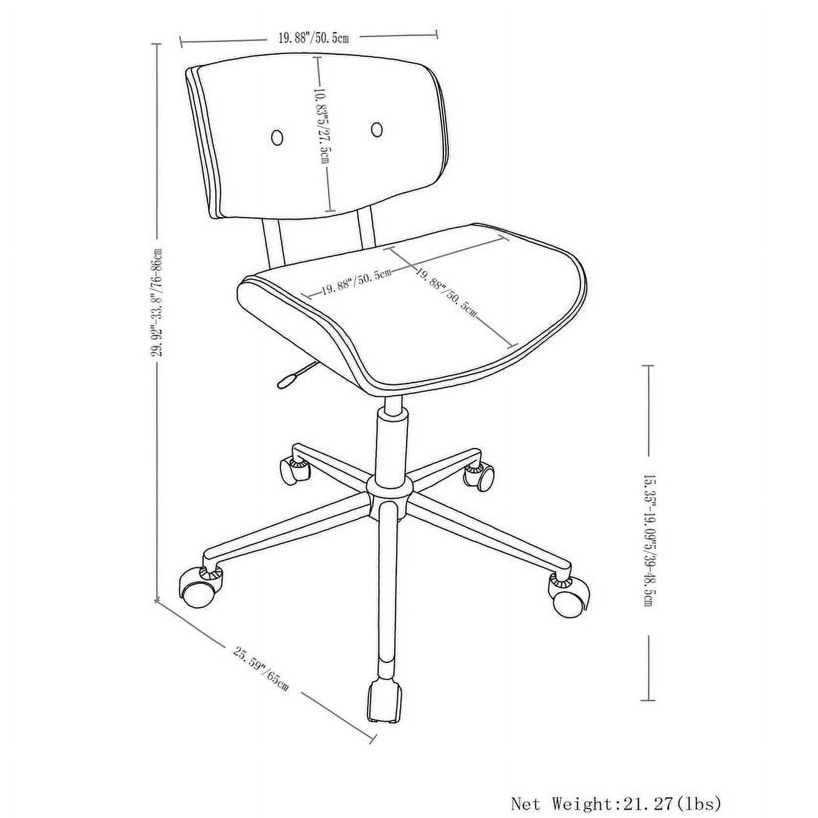 WyndenHall Perry Swivel Adjustable Executive Computer Bentwood Office ...